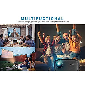 FUSION5 Native 1080p Projector with WiFi and Bluetooth - Support 4K 250" Display Projector - 7000 Lumens Portable Movie Projector with Speakers - USB, HDMI, Android, iOS, TV Stick Compatible