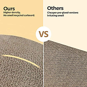 MSBC Duck-Shaped Cat Scratch Pad, Cardboard Cat Scratcher, Wave Curved Scratching Pad, Corrugated Scratching Bed Lounge for Indoor Cats Kitten Kitty, Protecting Furniture, Reversible, Foldable