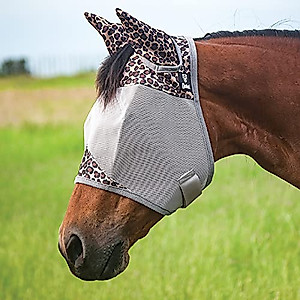 Cashel Crusader Designer Horse Fly Mask with Ears, Leopard, Horse