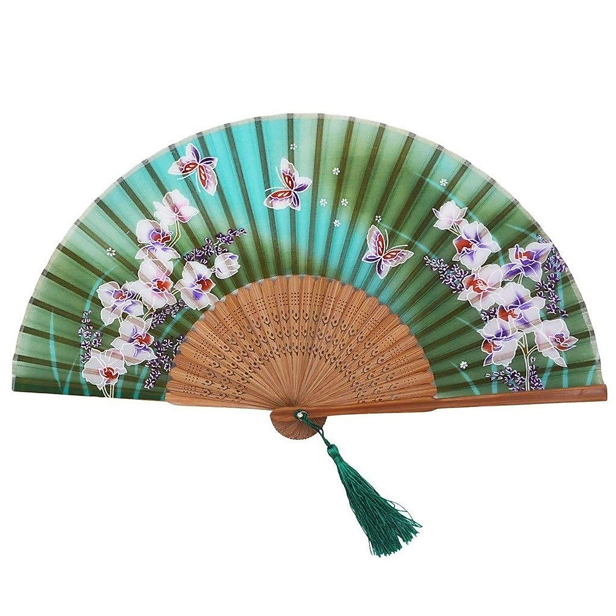 Handmade Folding Fan Folding Fan, Hand-held Fan,Chinese Style Silk Folding Classical Bamboo Fan with Portable Fan Craft Folding Fan Gift Fan Handheld Fan