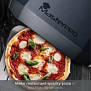 MasterPRO Outdoor Pizza Oven Perfect for 12" Neapolitan Pizzas, Includes 5-Piece Set, Gas, Black