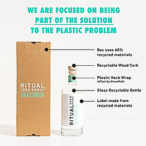 RITUAL ZERO PROOF Gin Alternative | Award-Winning Non-Alcoholic Spirit | 25.4 Fl Oz (750ml) | Zero Calories | Sustainably Made in USA | Make Delicious Alcohol Free Cocktails