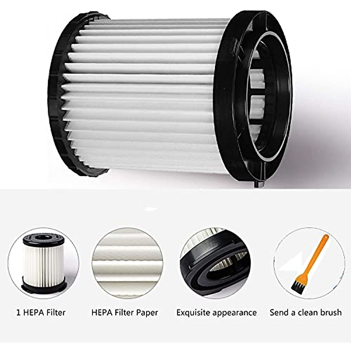 DCV5801H Hepa Replacement Filter Compatible for DeWalt DCV580 & DCV581H Wet Dry Vacuum Pack of 2