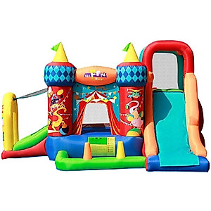 Inflatable Castle and Slide, Children S Playground Indoor Inflatable Toys Outdoor Circus Trampoline Square Playground Colors