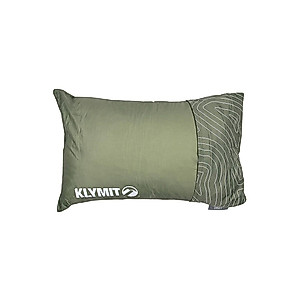 Klymit Drift Camping Pillow, Shredded Memory Foam Travel Pillow with Reversible Cover for Outdoor Use, Green, Regular