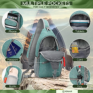ZOMAKE Small Sling Bag, Travel Sling Backpack, Waterproof Hiking Cycling Crossbody pack for Men Women(Army Green)
