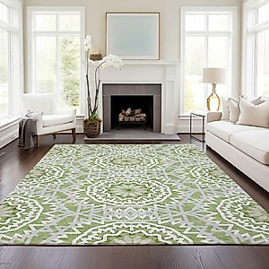 Addison Rugs Chantille ACN619 Green 9' x 12' Indoor Outdoor Area Rug, Easy Clean, Machine Washable, Non Shedding, Bedroom, Living Room, Dining Room, Kitchen, Patio Rug