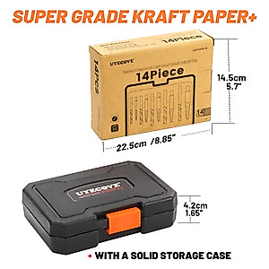 UYECOVE 14PCS Stripped Screw Extractor Set, 35# Cr-Mo & 6542 HSS Steel Cobalt Left Handed Drill Bit | Broken Screw Extractor Kit | Easy Out Screw Extractor Set Removing Stripped Screws Broken Bolts