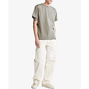 Calvin Klein Men's Smooth Cotton Solid Crewneck T-Shirt, Dusty Olive, Large