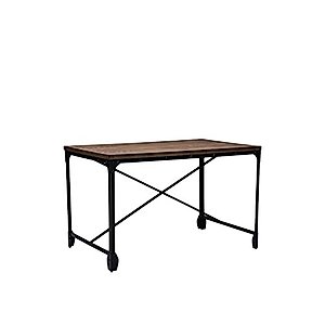 Baxton Studio Wholesale Interiors Greyson Vintage Industrial Home Office Wood Desk, Antique Bronze