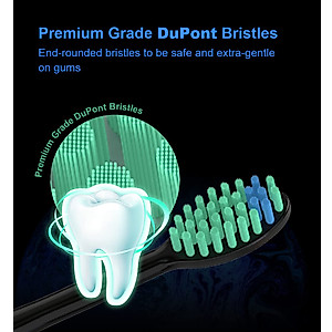 IntoCozy DY-108pro Replacement Toothbrush Heads Plaque Control Toothbrush Heads for Click-on Sonic Toothbrush, Reminder Bristles, Full Size, 4 Count