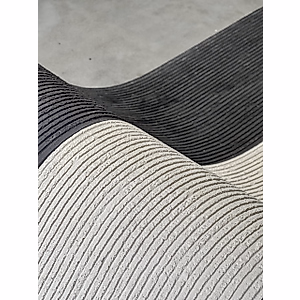 Ribbed Textured Stone Flexible Wall Cladding Panels, Beige and Black