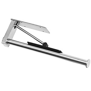 Kitchen Paper Towel Holder - One-Hand Tear Under Cabinet Stick-on Towel Rack for Hanging Paper - First Apartment Essentials Wall Mount Self Adhesive Stainless Steel Papertowel Rack, 1 Pack