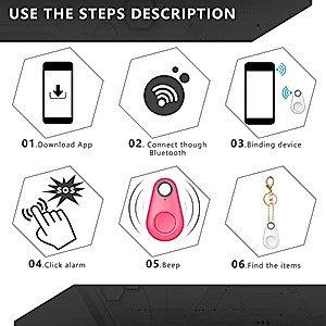 8 Pack Smart Tracker Key Finder Locator Anti Lost GPS Tracker Wireless Anti Lost Alarm Sensor Device Finder Mini Pet GPS Tracker for Kids Locating Phone Keys Wallets Luggage Item Finder, 5 Colors