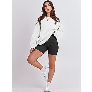 ANRABESS Sweatshirts for Women Teen Girls Loose Fit Fleece Pullover Casual Hooded Sweaters Fall Winter Fashion y2k Clothes A1026-baise-M White