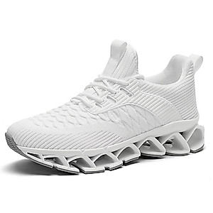 Non Slip Shoes for Women Tennis Shoes Ladies Slip on Fashion Blade Sneakers Women's Running Walking Sport Shoes Kids White