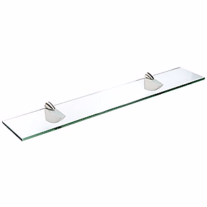 Spancraft Glass Oriole Glass Shelf, Brushed Steel, 4.75 x 12