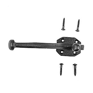Renovators Supply Manufacturing Black Wrought Iron Robe and Coat Double Hooks 5 Inches Long Rustic Entry Way Hat or Jacket Hanger Wall Mount Including Complete Mounting Hardware