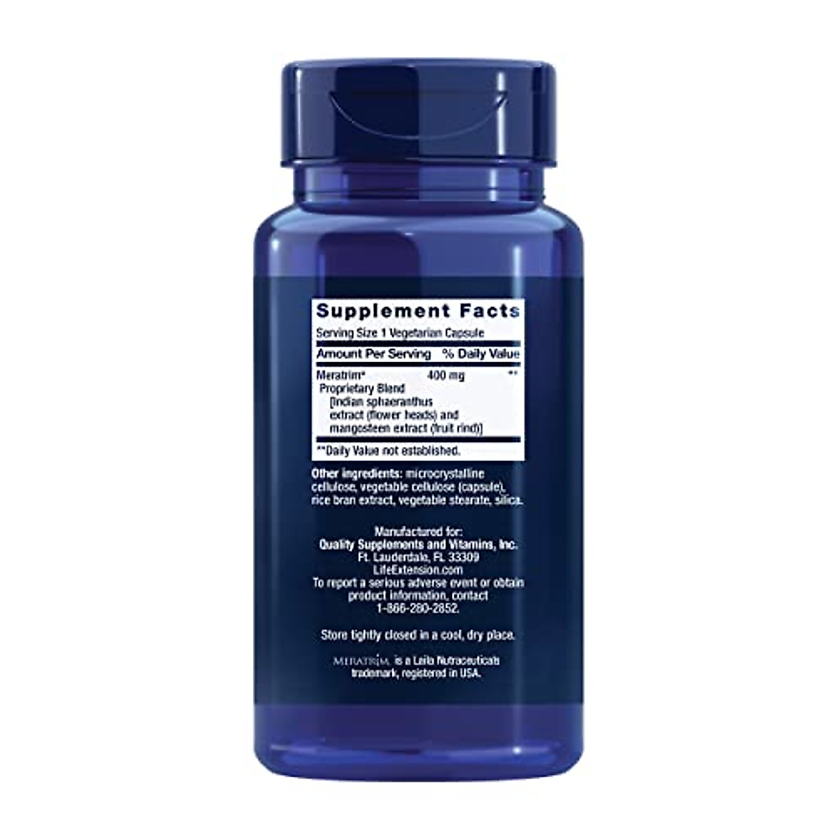 Life Extension Waistline Control - Meratrim Indian Sphaeranthus and Mangosteen Extract Supplement For Weight Management and Healthy Weight Loss - Gluten Free, Non-GMO, Vegetarian - 60 Capsules