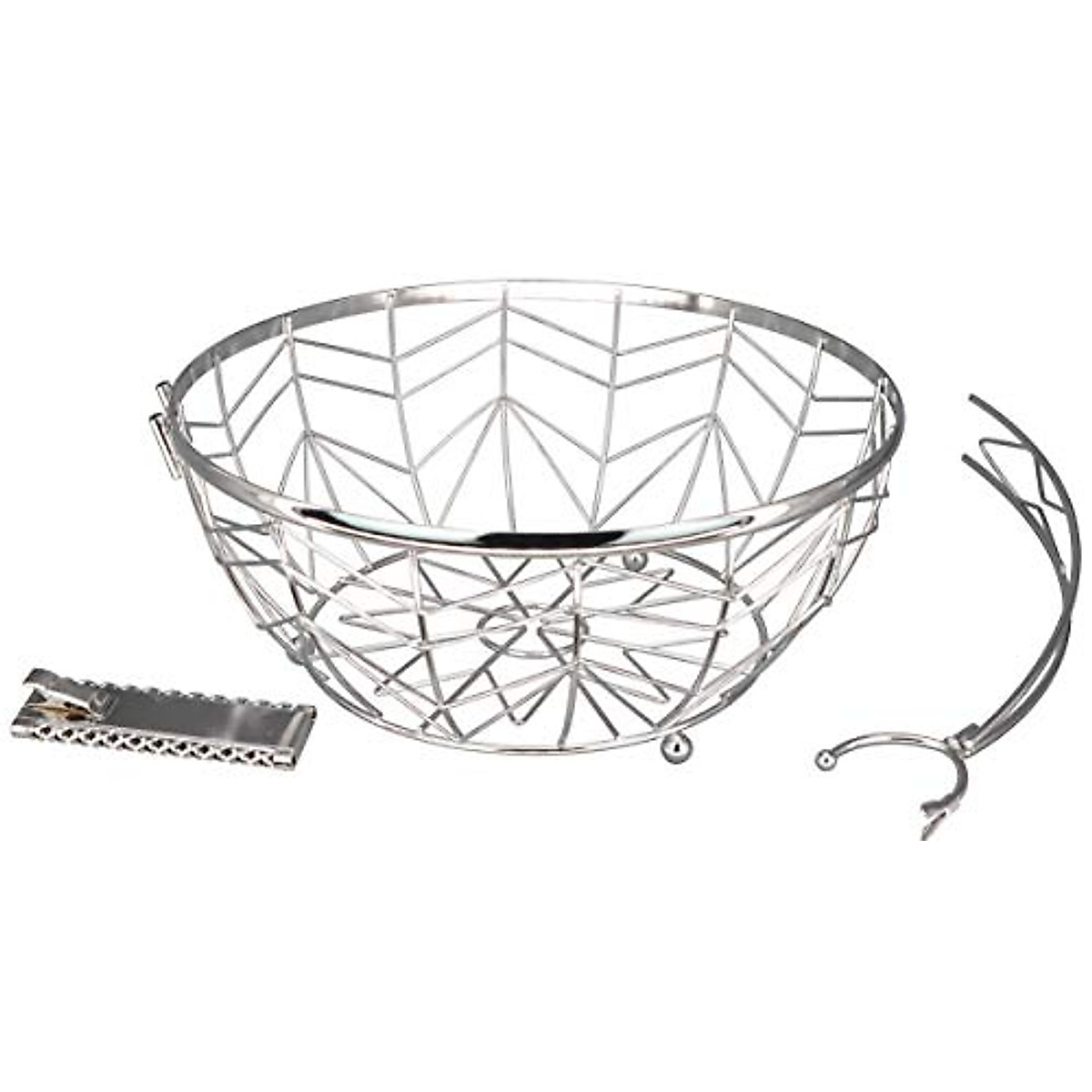 ROSYLINE Fruit Basket Banana holder, Elegant Fruit Bowl with Banana Tree Hanger (Chrome Finish)