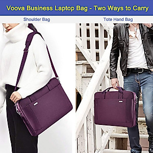Voova Laptop Bag Case 16 15.6 15 Inch Laptop Briefcase,Expandable Computer Shoulder Messenger Bag Waterproof Carrying Case with Tablet Sleeve for Men Women,Business Office Travel College School,Purple
