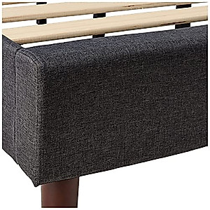 ZINUS Judy Upholstered Platform Bed Frame / Mattress Foundation / Wood Slat Support / No Box Spring Needed / Easy Assembly, Full Grey