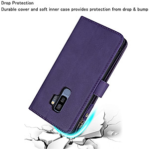 Ｈａｖａｙａ Crossbody Phone case for Samsung Galaxy S9 Plus case with Strap for Women with Card Holder for Galaxy s9+Plus Zipper flip Wallet Cover with Credit Card Slot and Kickstand-Purple