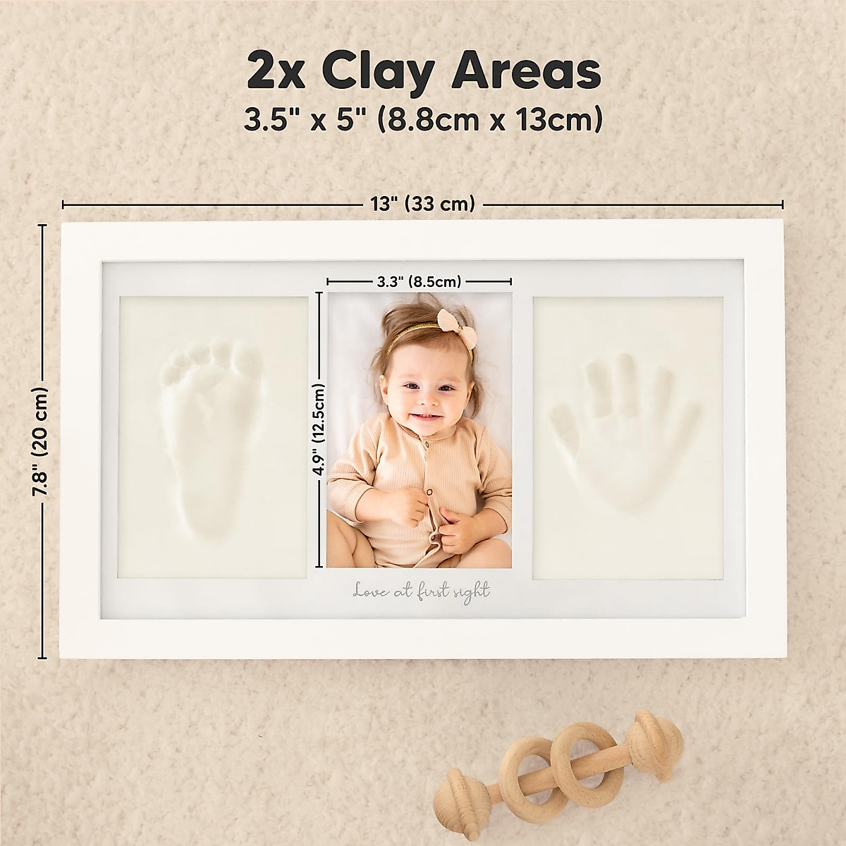 Baby Hand and Footprint Kit - Personalized Baby Gifts, Baby Footprint Kit, Newborn Keepsake Baby Handprint Kit, Baby Nursery Decor, New Baby Gift Sets, Baby Shower Gifts for Girls, Boys (Alpine White)