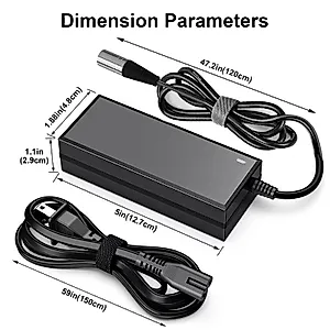 24V 2A Electric Scooter Battery Charger, Suitable for Go Go Elite Traveler, Pride Mobility, Jazzy Electric Chair Battery Charger, and Plus Ezip Mountain Trailz 3-pin XLPscooter Charger
