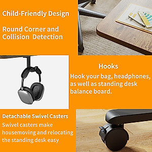 CubiCubi 63 x 24 Inch Standing Desk with Drawer, Electric Stand up Adjustable Height Electric Stand up Desk, Sit Stand Home Office Desk, Ergonomic Workstation Black Steel Frame/Rustic Brown Tabletop