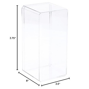 Pioneer Plastics 084C Clear Plastic Beveled Edge Display Case, 3.5" W x 3.75" D x 8" H (Mailer Box), Pack of 4