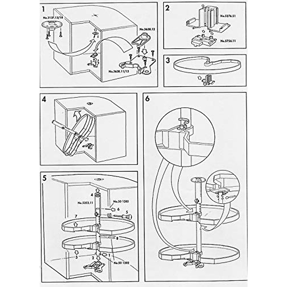Pro-Arc The New Generation of 3/4 Kidney 2-Shelf Lazy Susan Set with Durable Anti-Slip Spider-Web Structured Rigid Ergonomically Designed Gray Trays (32 INCH)
