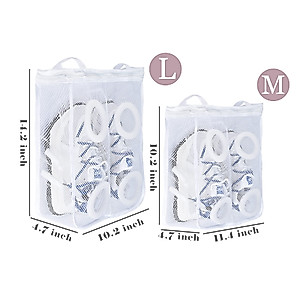 Yonchic 2-Piece Sneaker Washing Bag, Fabric Durable and Reusable Mesh Laundry Bags with Zipper, Travel Organization Bag (Large)
