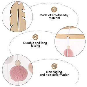 BESPORTBLE Mobile Wooden Further Pompom Ball Wind Chime Bed Bell Nursery Mobile Crib Ceiling Wooden Beads Wind Chime
