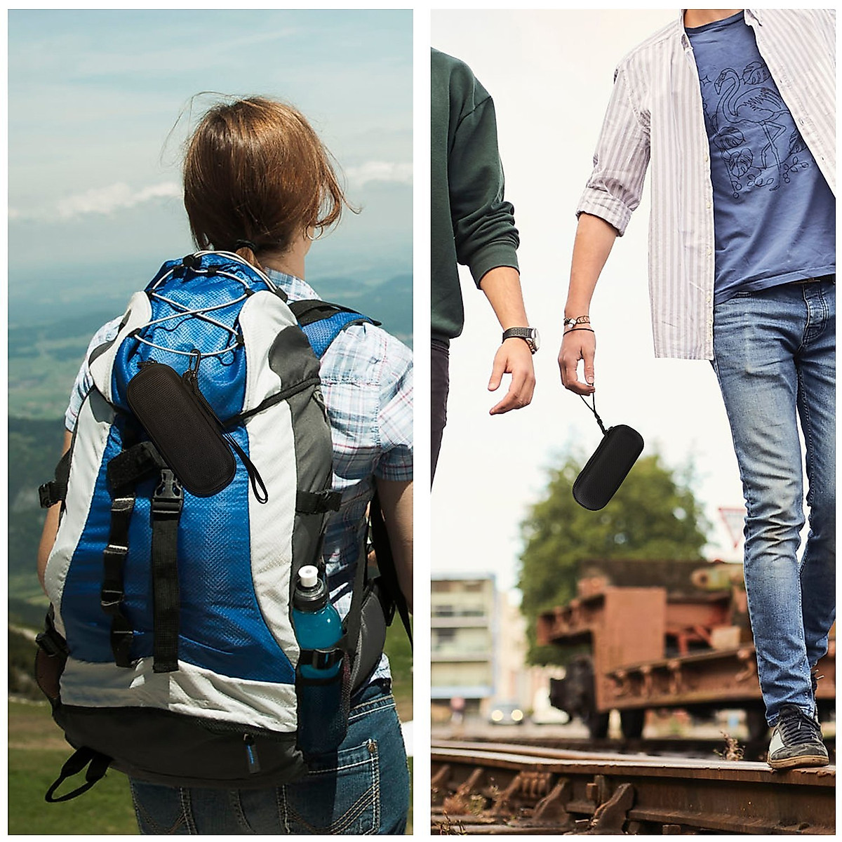 AGPTEK Carrying Case, EVA Zipper Carrying Hard Case Cover for Digital Voice Recorders, MP3 Players, Storage Holder for 3D Printing Pen, USB Cable, Earphones, Memory Cards, U Disk, Black