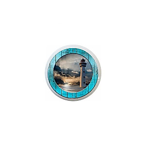 Lighthouse with Turquoise Aqua Blue Border Decorative Ceramic Dresser Drawer Pulls Cabinet Cupboard Knobs… (#12)
