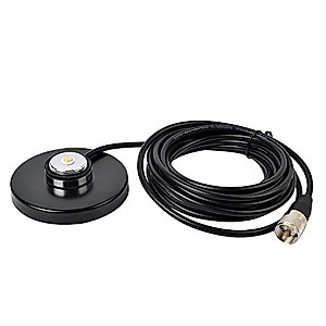 HYS TC-MB90 NMO Mount Magnetic Base for Car Bus Taxi Mobile Radio Antenna W/5M(16.4ft) RG58 Coaxial Cable PL-259 Plug