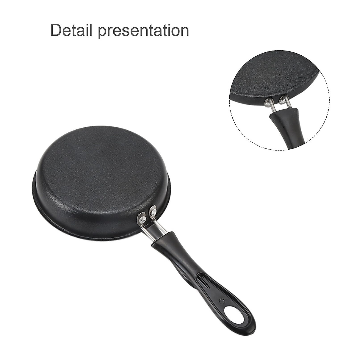 SunshineFace Egg Frying Pan, Nonstick Frying Pan with Lid, Mini Cooking Frying Pan, Smoke- Free Camping Stone Cookware, 4. 7 inch