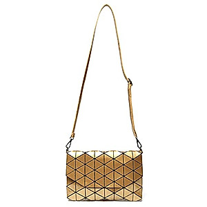 Time Pawnshop Women's Reflective Crossbody Purse Geometric Daily and Party Lattice Handbag Gold