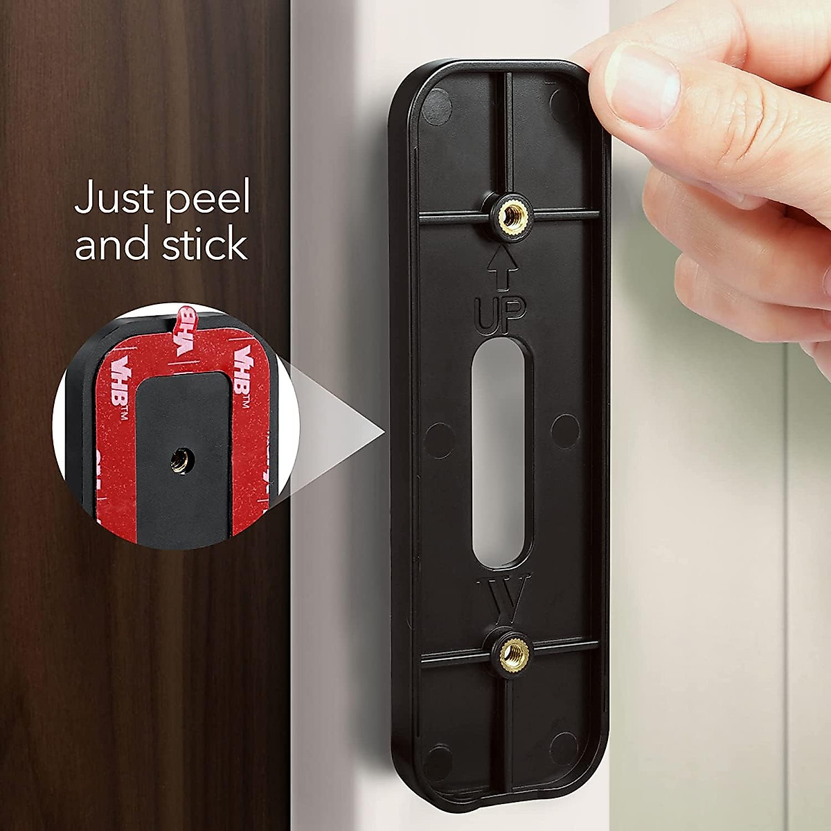 Wasserstein No-Drill Mount Compatible with Blink Video Doorbell - Wall Mount/Mounting Bracket for Blink Security Wireless System (Black)