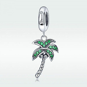 Palm Tree Charm 925 Sterling Silver Coconut Palm Charm Anniversary Charm for Pandora Charm Bracelet (B)