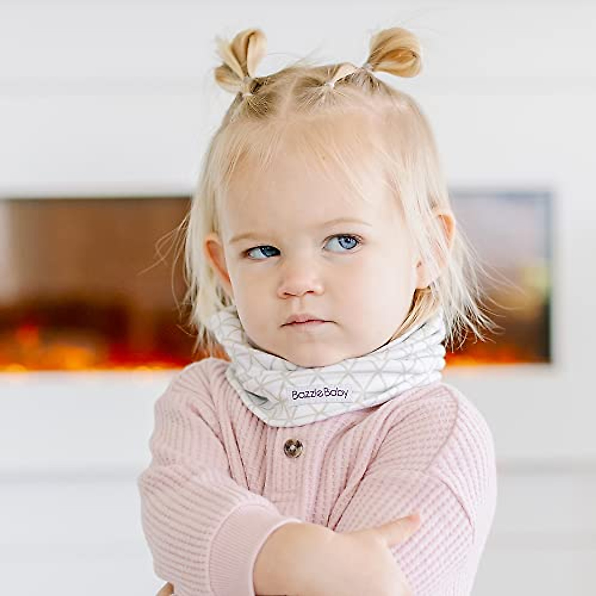 Bazzle Baby Drool Bibs for Baby Girl and Boy, Adjustable, Nickel-Free Snap Closure, Baby Bandana Drool Bib, Versatile Infinity Scarf, 100% Double-Layer Cotton, Toddler Bandana Bib, for 3-36 Months