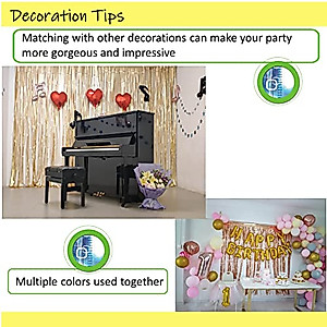 Buyuget 2 Pack Large 3.2 x 8.2 ft Champagne Gold Tinsel Foil Fringe Backdrop Curtain Party Decoration - Doorway Streamer Curtain Photo Backdrop for Birthday Wedding Engagement Party Decor