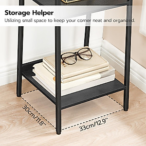 HOOBRO 5-Tier Ladder Shelf, Narrow Bookshelf, Industrial Bookcase, Skinny Bookshelf for Small Spaces, Corner Storage Shelf for Home Office, Living Room, Black BB35SJ01