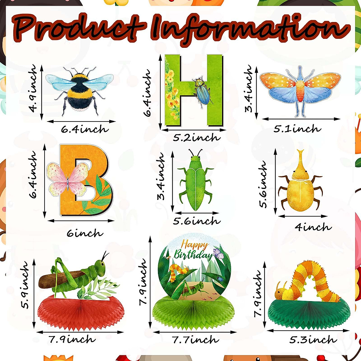 28 Pieces Bugs Party Decorations Spring Bugs Party Banner Bee Ladybugs Party Hanging Hanging Swirls Decor Insect Birthday Honeycomb Centerpieces Decorations for Boys and Girls Birthday Baby Shower