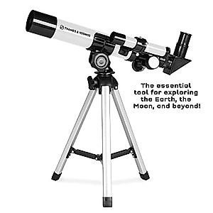 The Thames & Kosmos Telescope Essential STEM Tool | Childrens Refractor Telescope with 100x Magnification & Built-in Compass | Classic Scientific Device for Astronomical & Terrestrial Observations