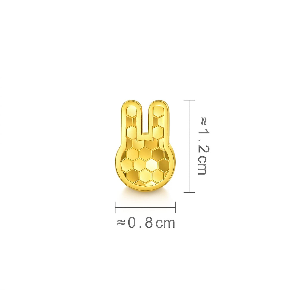 CHOW SANG SANG 999 24K Solid Gold Mini Charm Dazzling Rabbit Charm Blessing Bracelet for Women and Men 93652C