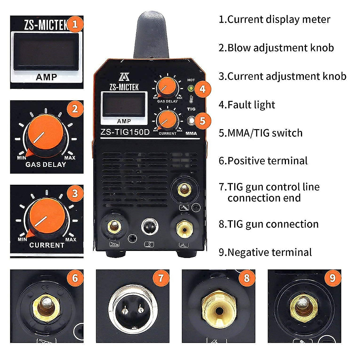 Tig Welder Machine+300A Welding Electrode Holder Clamp(Bundled goods)