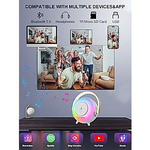 Depulat Kids Bluetooth Speaker with Lights 15W Portable Wireless Charging Speaker Dimmable Night Light Best Birthday Music Gifts for Teenagers -Bedroom, Office and Home Decor(Without Battery)