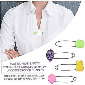 U-M 4pcs Plastic Nappy Pins Infant Kids Cloth Head Pins Practical Locking les Baby Shower Diaper Decor Clips Fashion Design